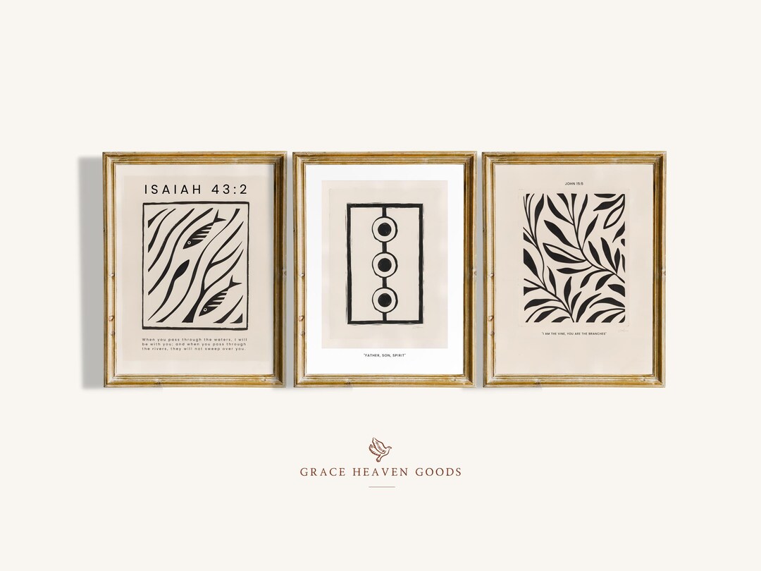 Modern Scripture Wall Art Set of 3 Printable Instant Download ...