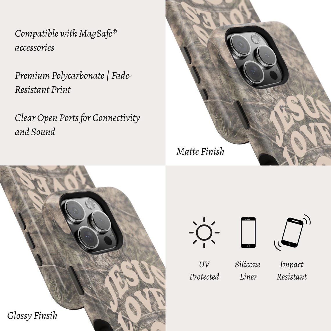 Jesus Loves You Camo Christian Phone Case for iPhone 17 Pro Max Magsafe ...