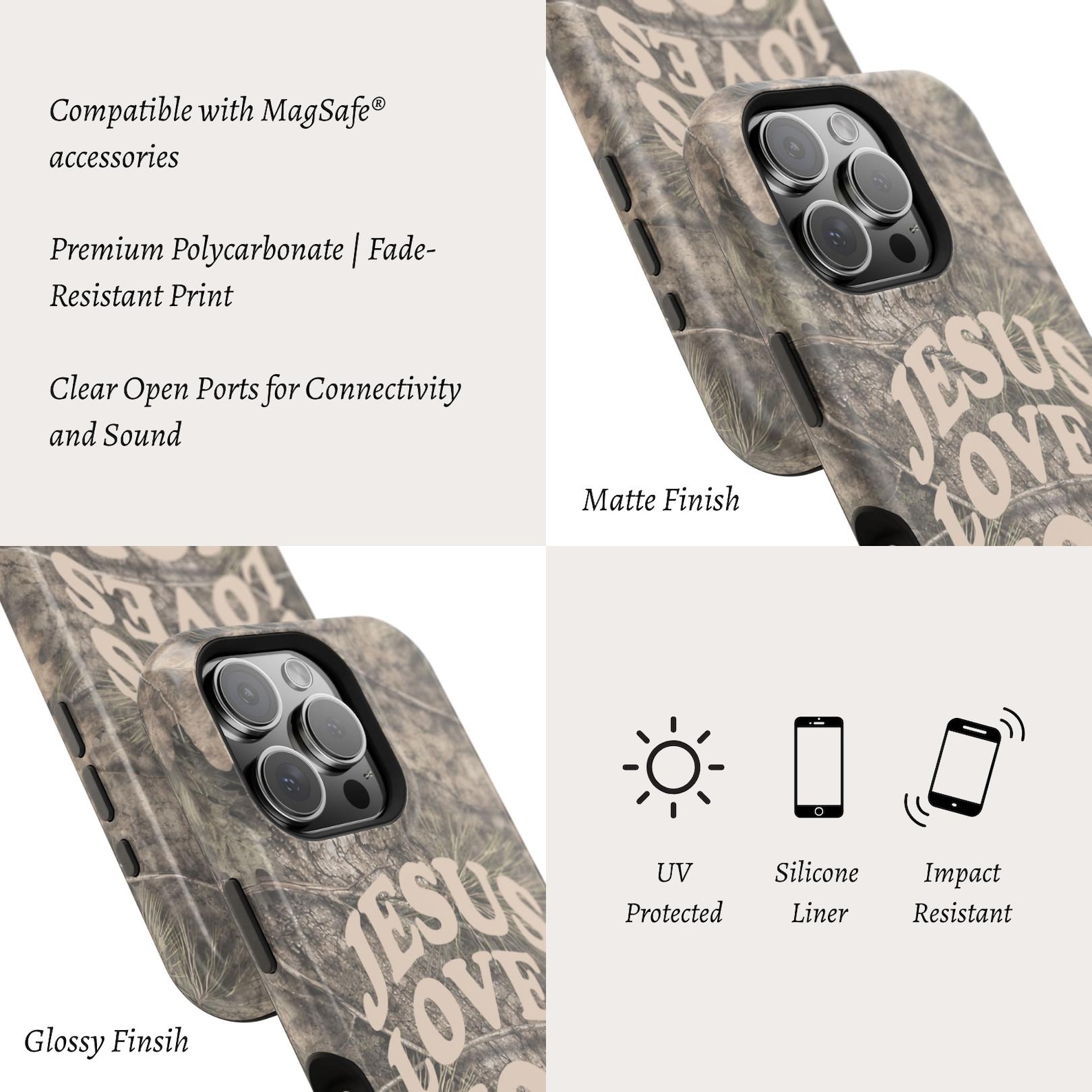 Jesus Loves You Camo Christian Phone Case for iPhone 17 Pro Max Magsafe ...