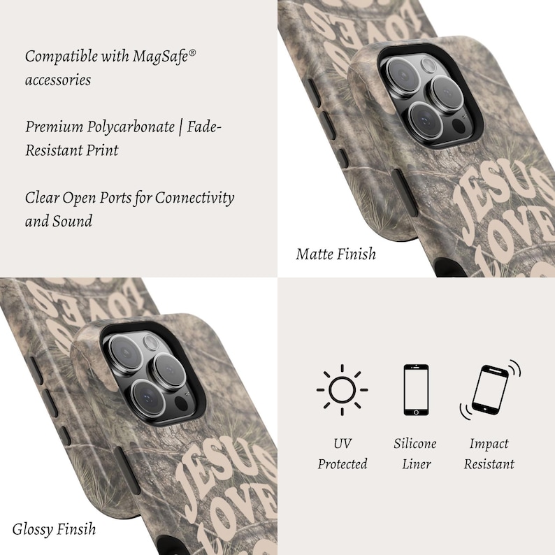 Jesus Loves You Camo Christian Phone Case for iPhone 17 Pro Max Magsafe ...