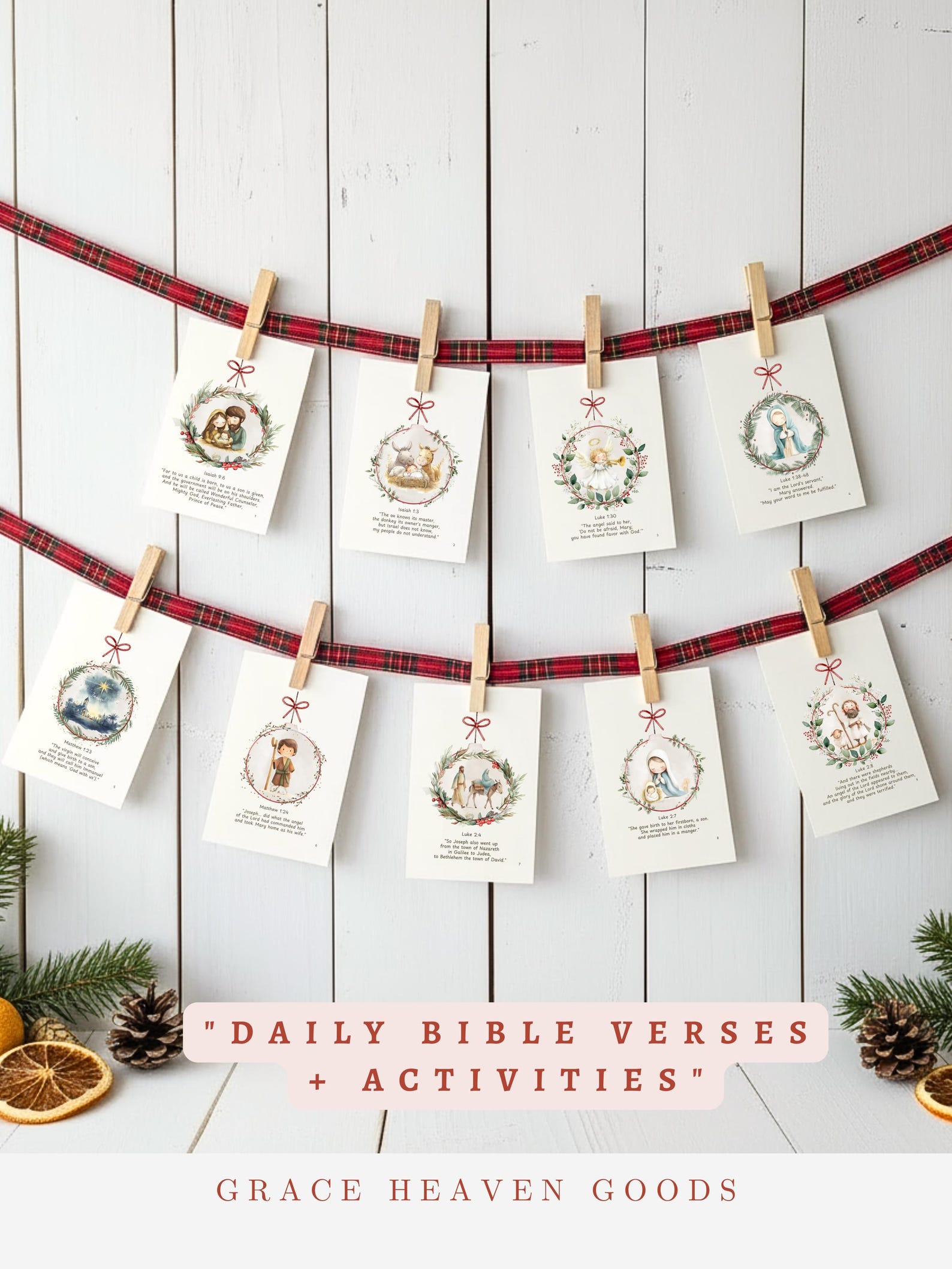 Christian Advent Calendar Printable | 25 Days Christmas Bible Verses ...