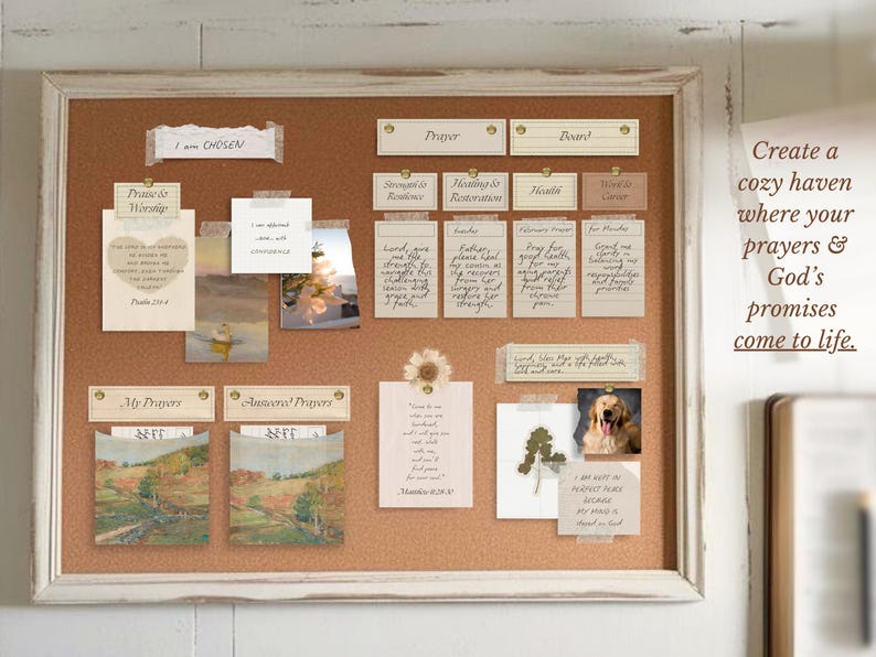Printable Prayer Board Kit, Prayer Cards, Christian Wall Collage Bible ...