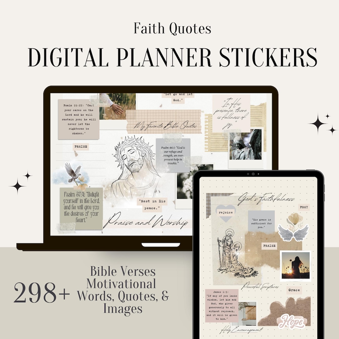 Faith Digital Stickers | Bible Study Prayer Planner | Christian ...