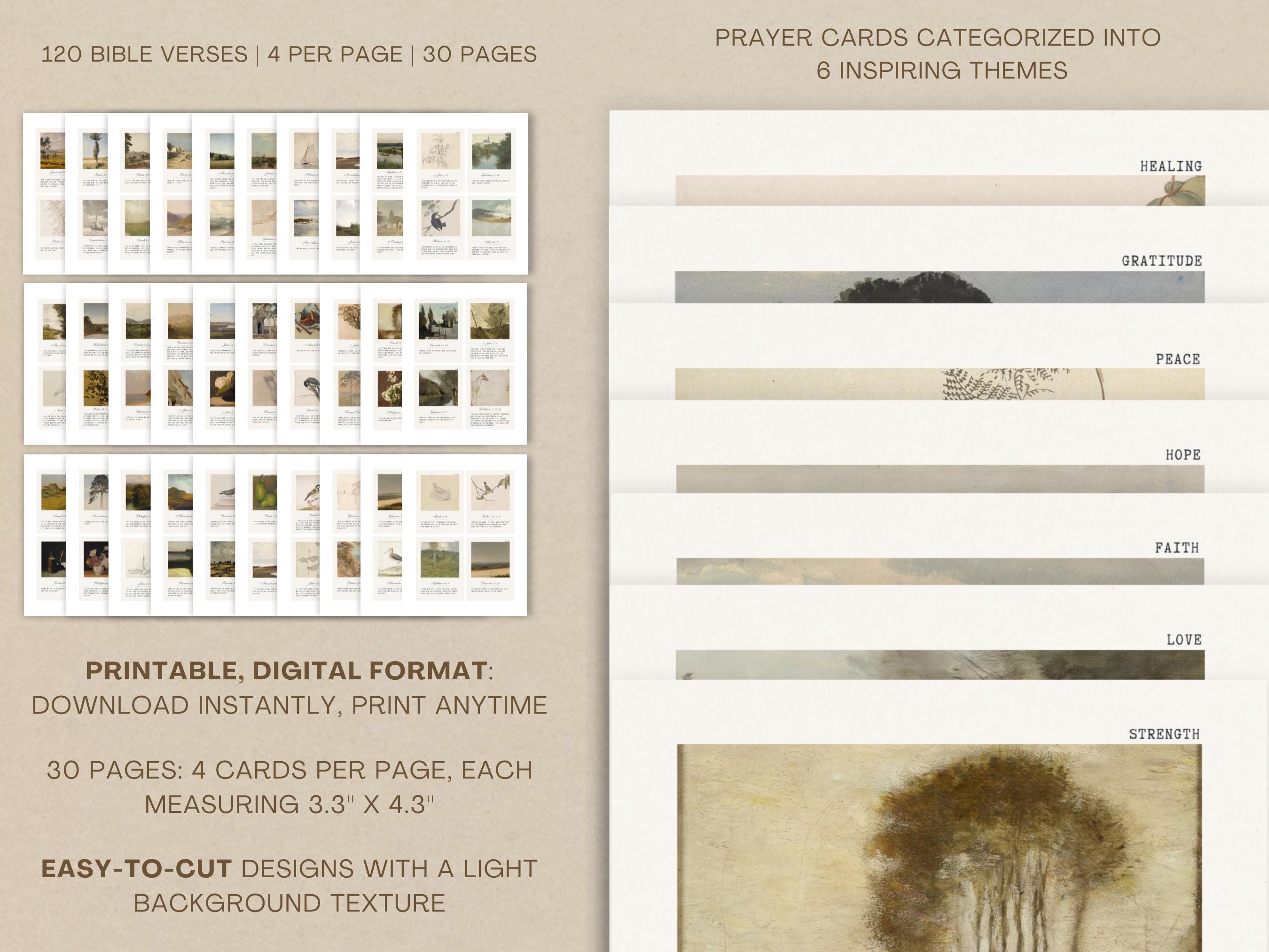 120 Bible Verse Cards - KJV Printable Scripture for Vision Boards ...