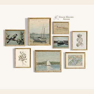 Christian Coastal Gallery Wall Set Bible Verse Art Nautical Scripture ...
