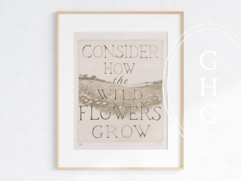 Consider How Wildflowers Grow PRINTABLE | Matthew 6:28 Bible Verse Art ...