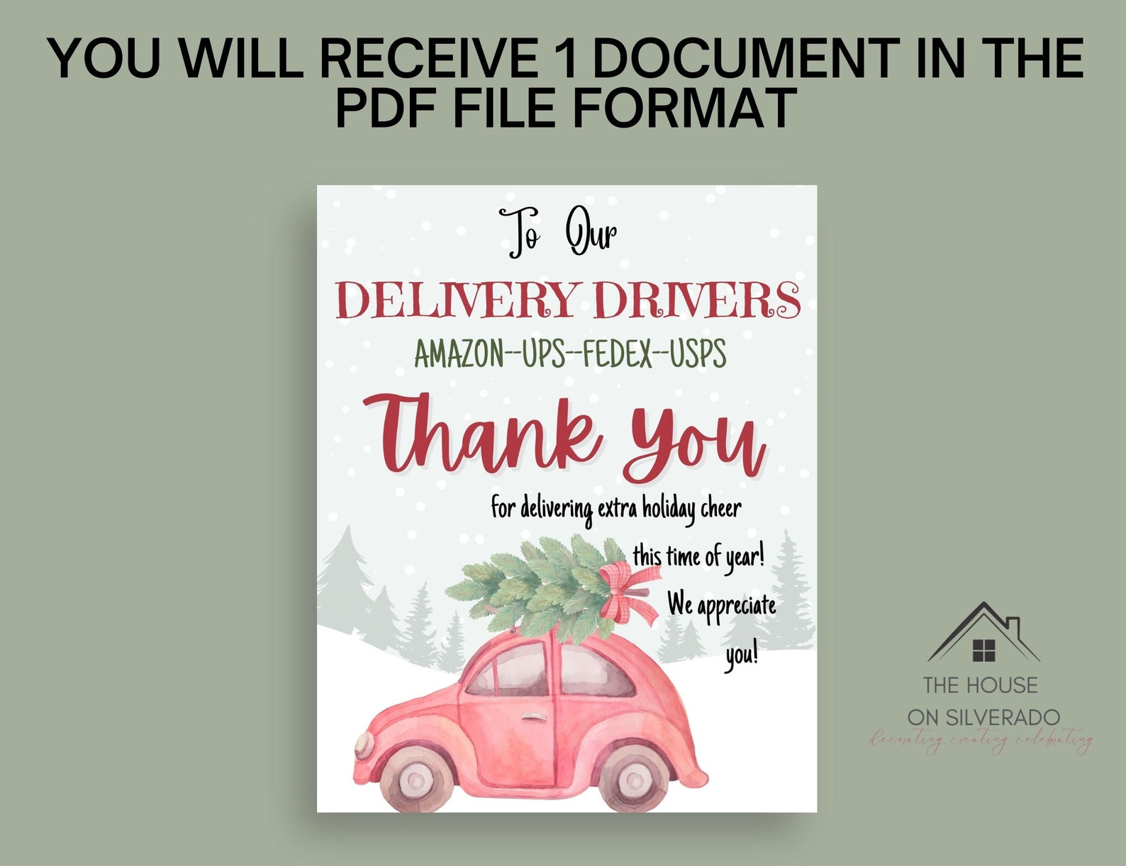 Delivery Driver Thank You Sign - Etsy