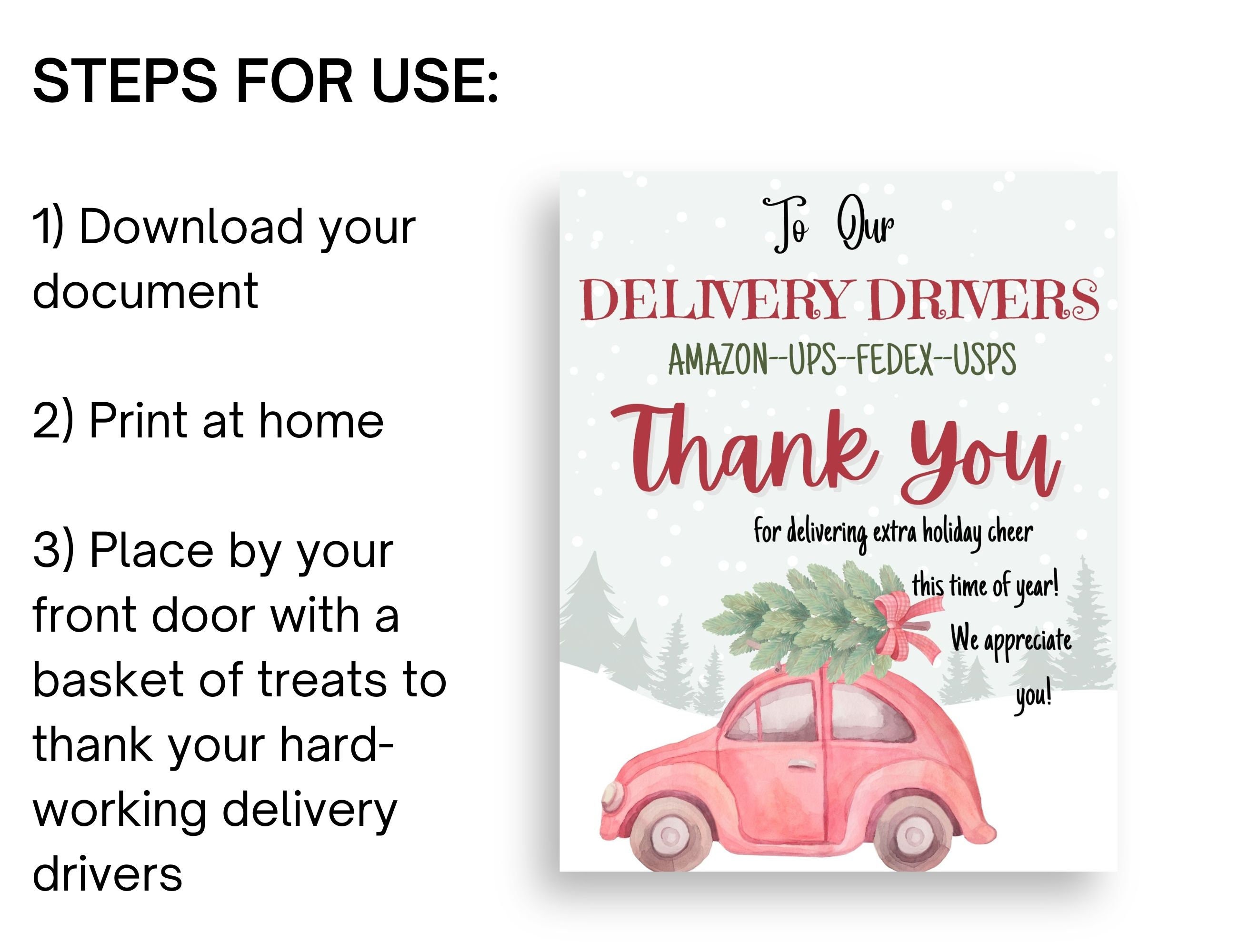 Delivery Driver Thank You Sign - Etsy