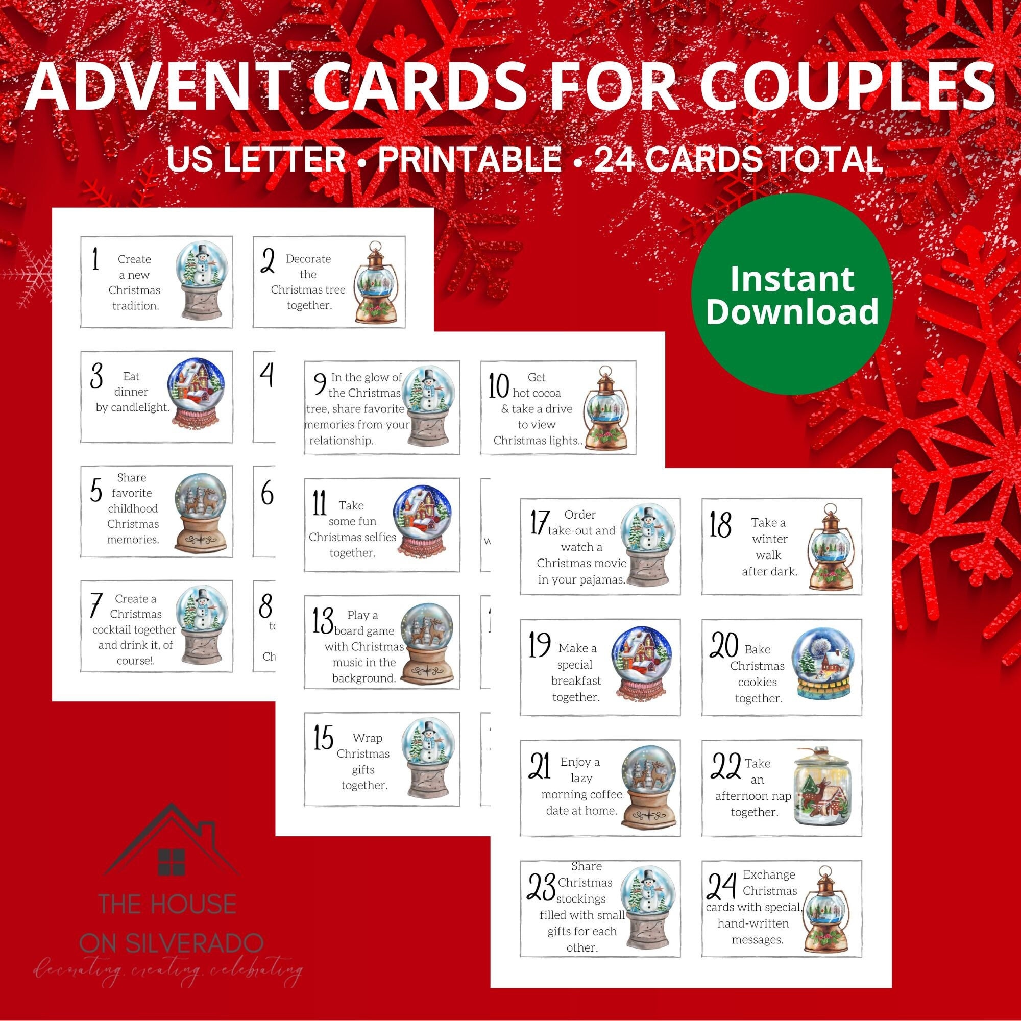 Advent Cards for Couples, Christmas Activity, Fun Activities for ...