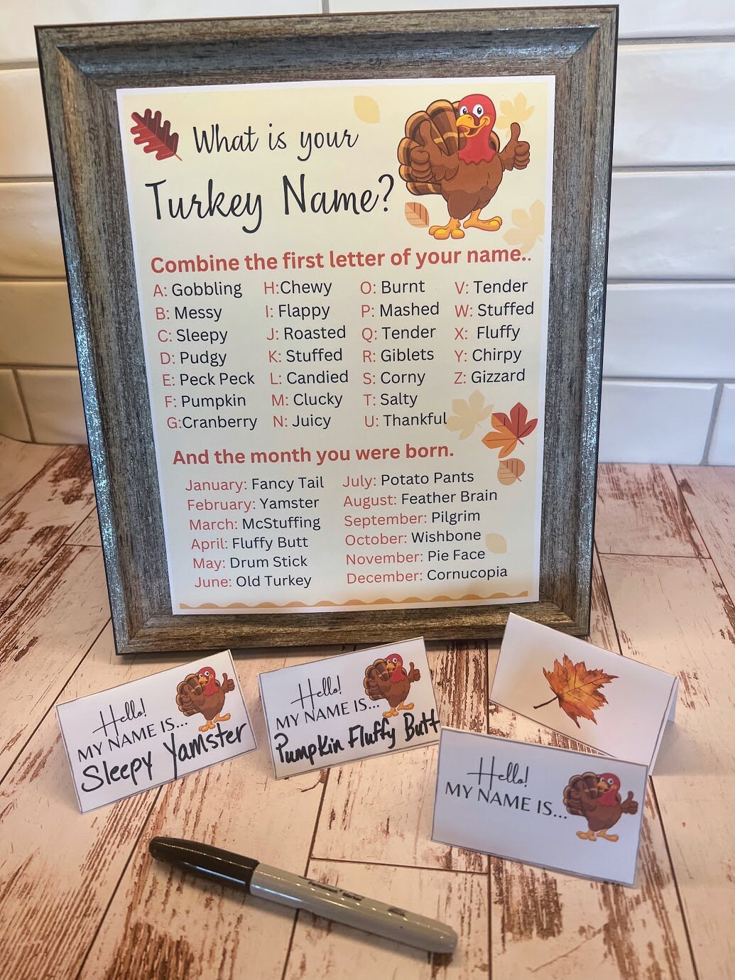 Turkey Name Game, Thanksgiving Name Tag Game, Fun Thanksgiving Party ...