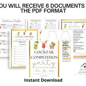 Cocktail Competition Party Kit: Invitations, Score Cards, Recipe Cards ...