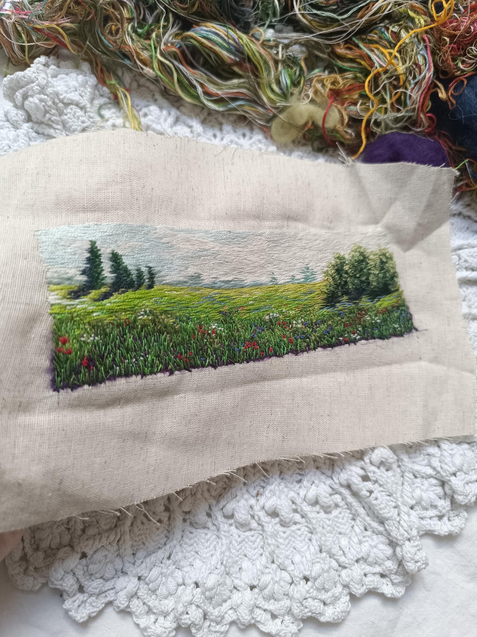 Summer Meadow – A Stitch of Tranquility, Thread Painting, 3d Embroidery ...