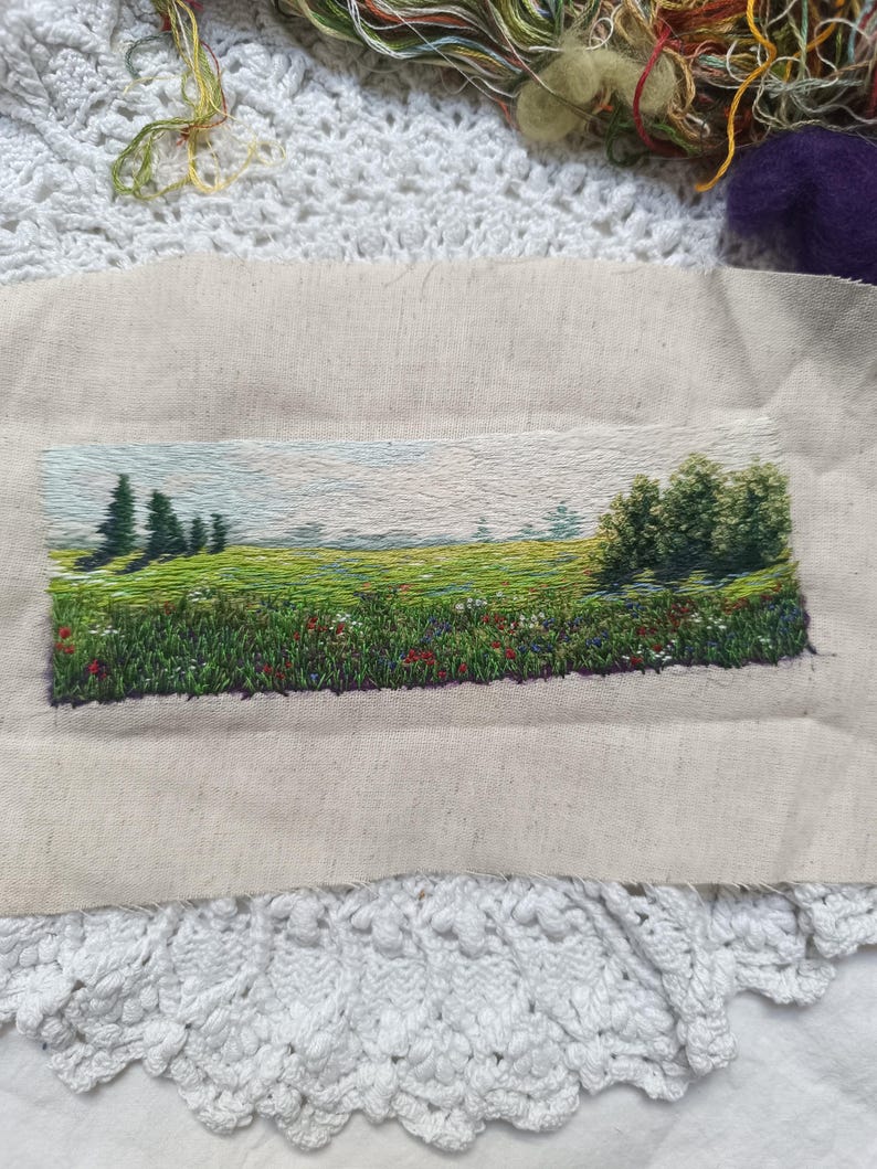 Summer Meadow – A Stitch of Tranquility, Thread Painting, 3d Embroidery ...