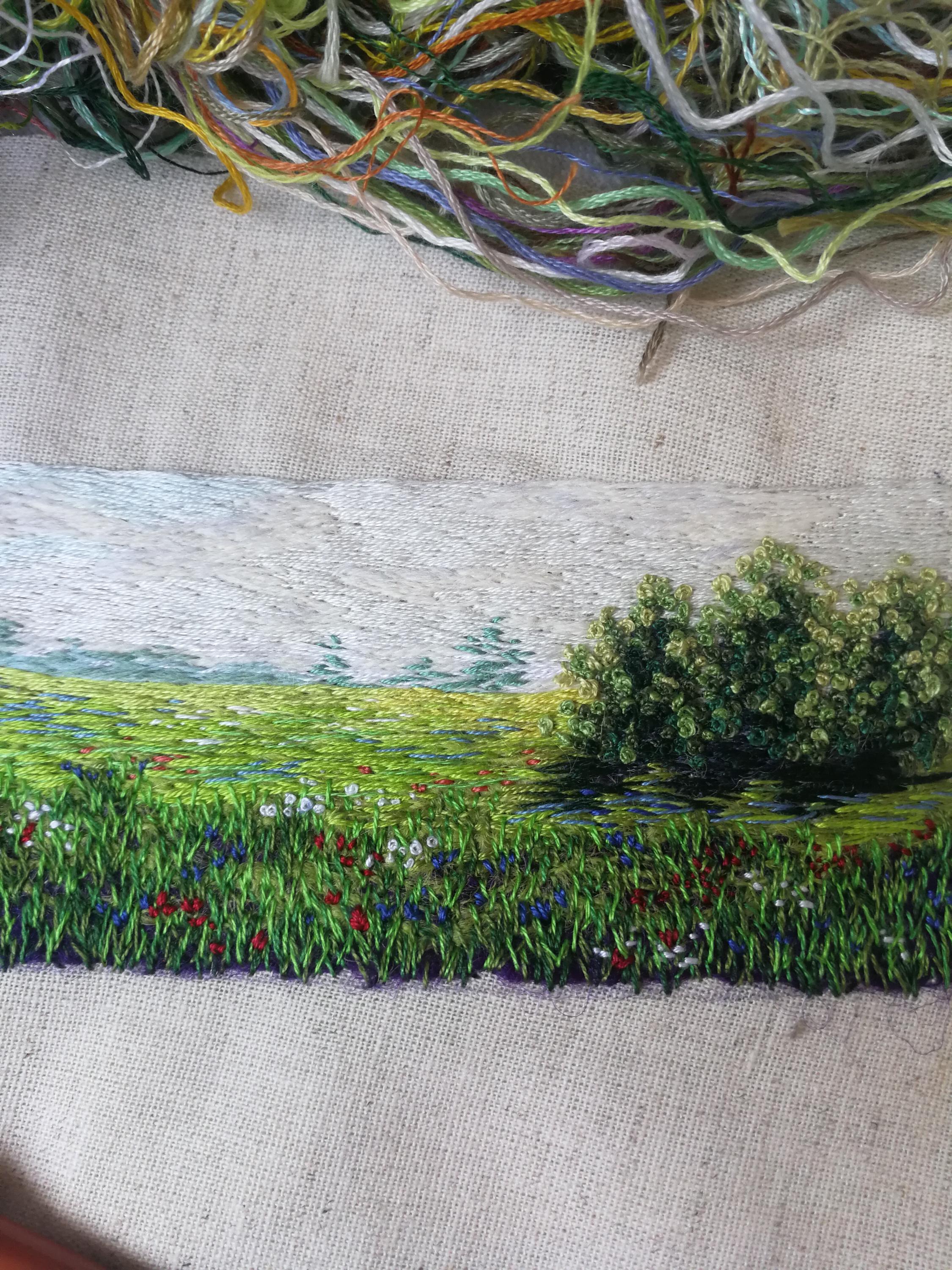 Summer Meadow – A Stitch of Tranquility, Thread Painting, 3d Embroidery ...
