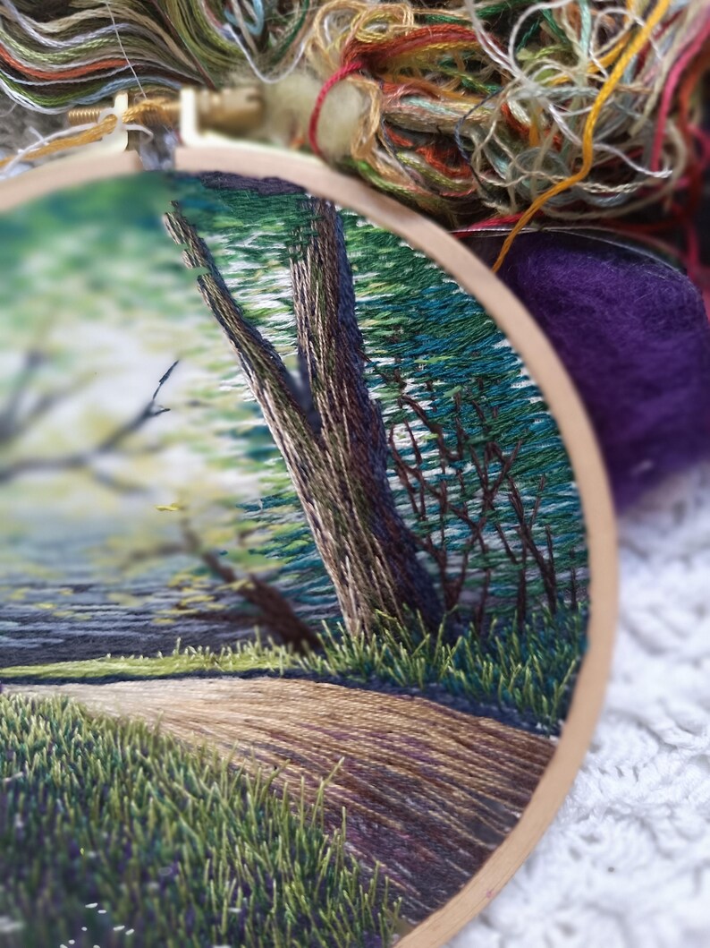 Forest Path - A Walk Through Nature, Landscape Embroidery, Thread ...