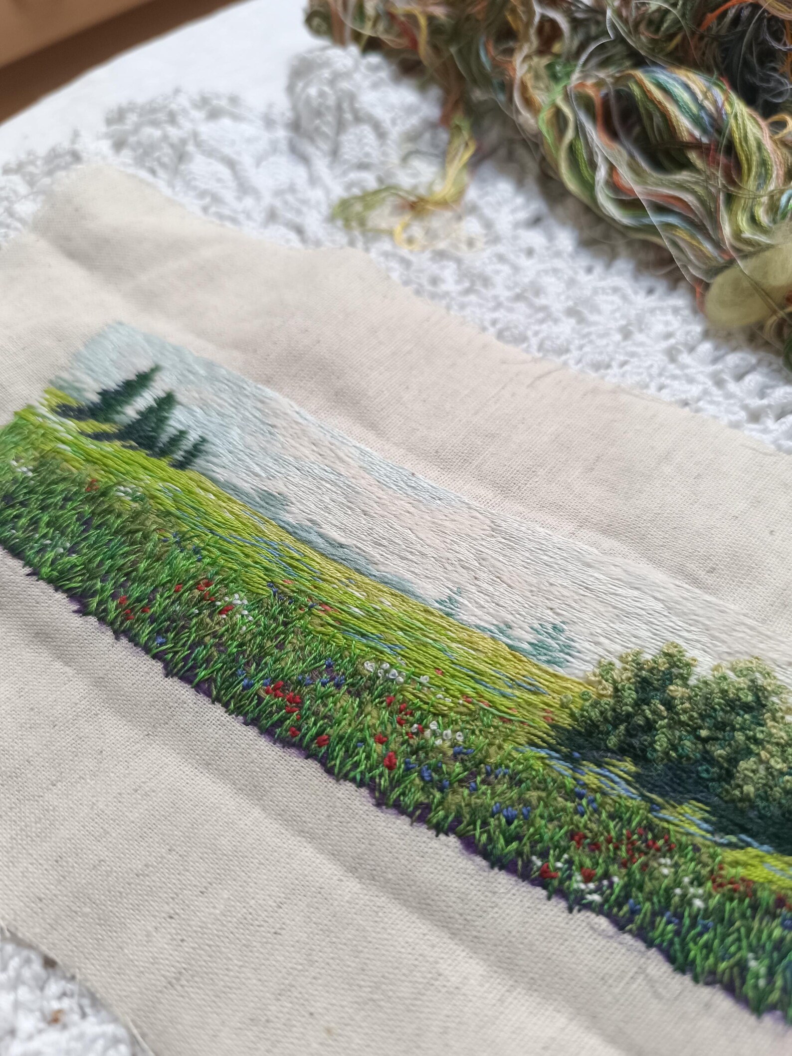 Summer Meadow – A Stitch of Tranquility, Thread Painting, 3d Embroidery ...