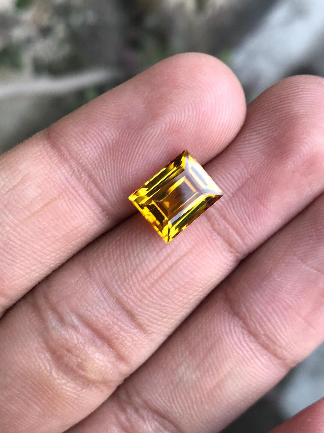 Yellow Sapphire Baguette Step Cut 10X8 MM Oval Lab Corundum Yellow ...