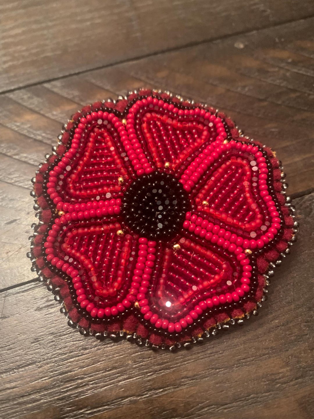 Indigenous Made Beaded Poppy - Etsy Canada