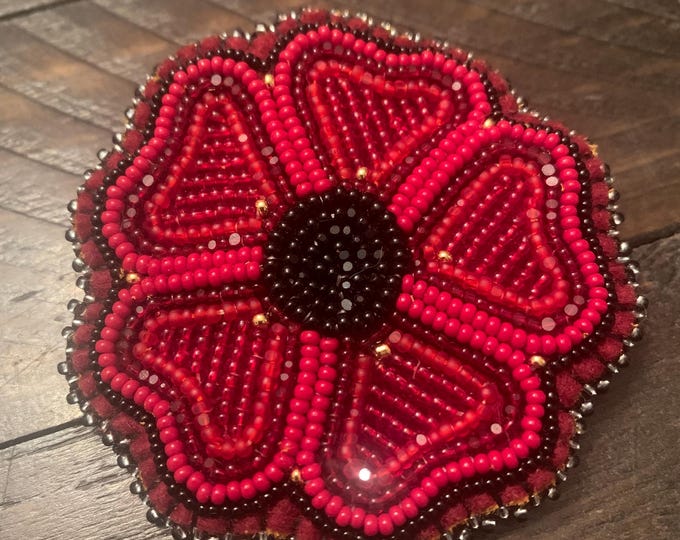 Indigenous Made Beaded Poppy - Etsy Canada