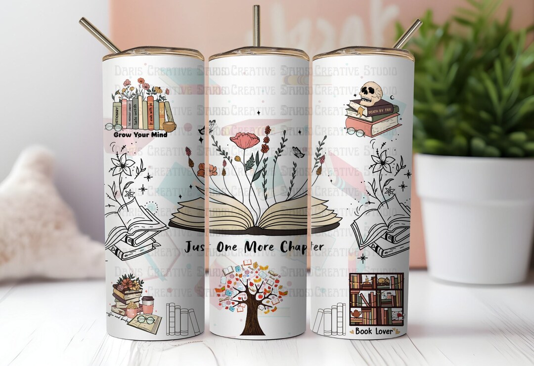 20 Oz Tumbler One More Book Kindle Digital Paper - Etsy
