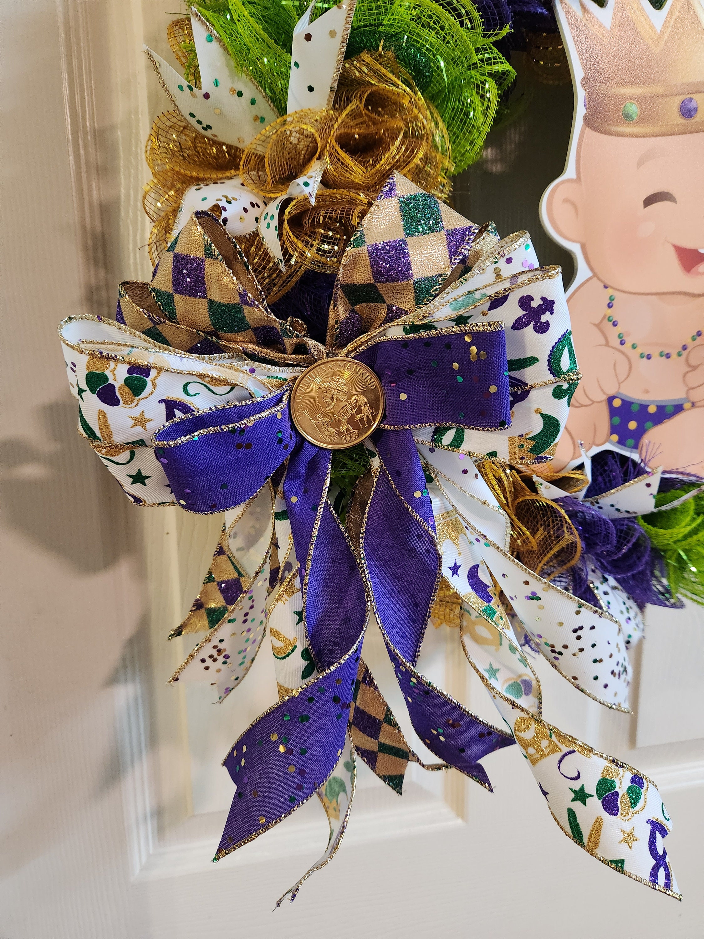 Mardi Gras Door Hanger Mardi Gras Decor Mardi Gras Wreath Carnival ...
