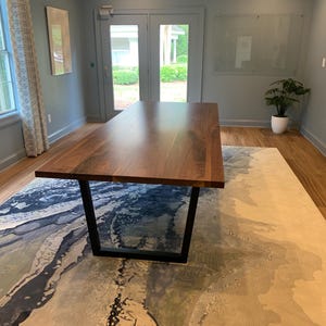 Solid Black Walnut Modern Dining Table Handcrafted Custom Made Kitchen ...