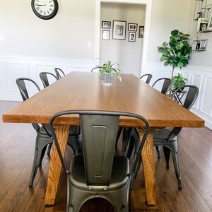 Farmhouse Dining Table, Custom Amish Made Kitchen Table, A Frame Solid ...
