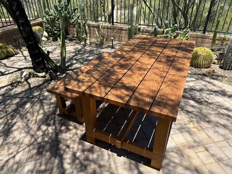 Amish Made Hardwood Outdoor Table: Solid Oak, Maple or Cherry - Etsy