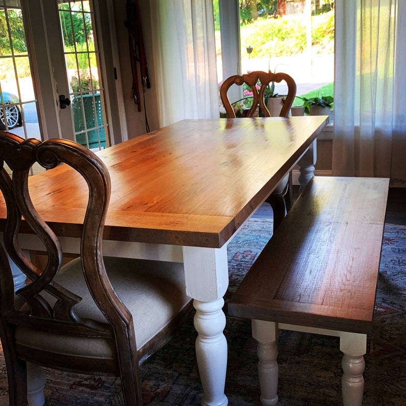 Farmhouse Kitchen Tables Customizable Amish Made Hardwood - Etsy