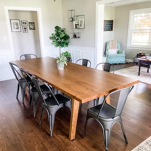 Farmhouse Dining Table, Custom Amish Made Kitchen Table, A Frame Solid ...