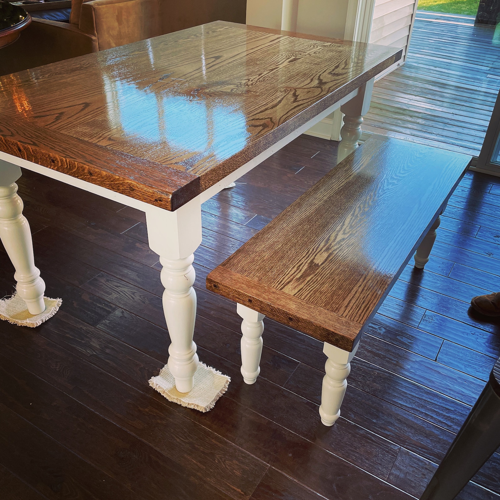 Amish Handcrafted Farmhouse Dining Table: Solid Oak, Maple, or Walnut ...