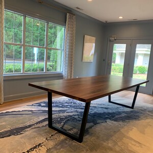 Solid Black Walnut Modern Dining Table Handcrafted Custom Made Kitchen ...
