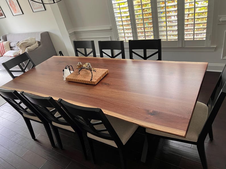 Amish Crafted Black Walnut Dining Table: Handmade Solid Wood, Modern ...