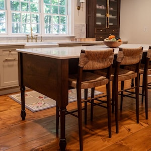 Amish Crafted Black Walnut Kitchen Island - Dairy Table With Seating - Etsy