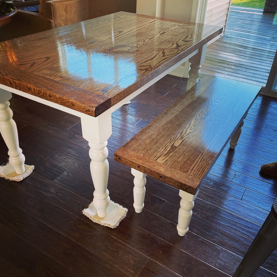 Farmhouse Kitchen Tables Customizable Amish Made Hardwood - Etsy
