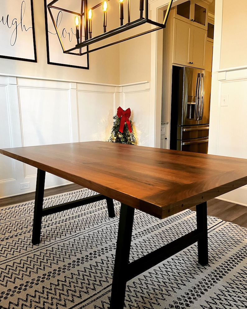 Modern Black Walnut Dining Table Farmhouse Modern Large - Etsy