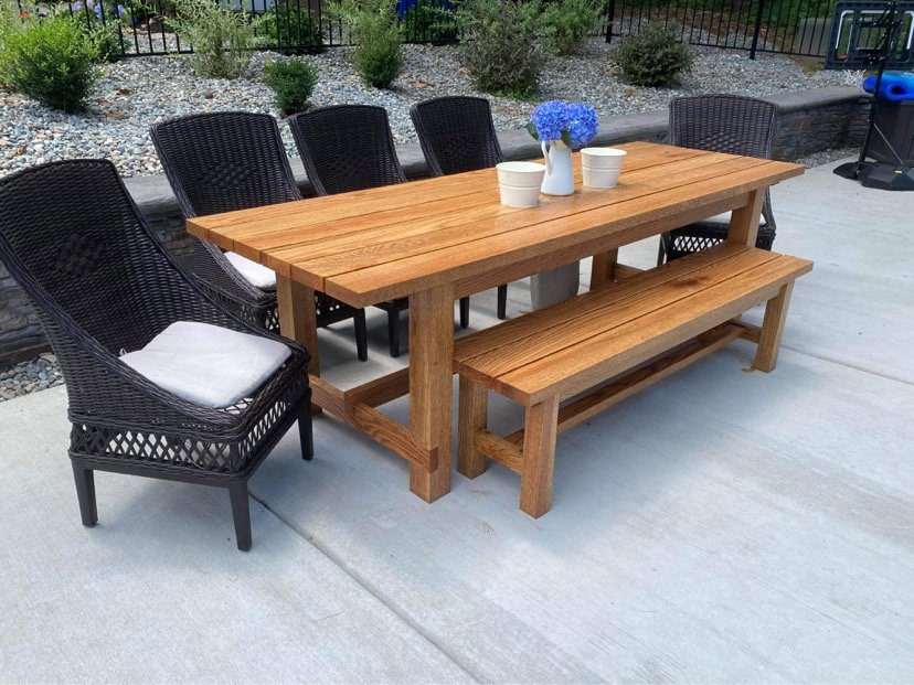 Amish Made Hardwood Outdoor Table: Solid Oak, Maple or Cherry - Etsy