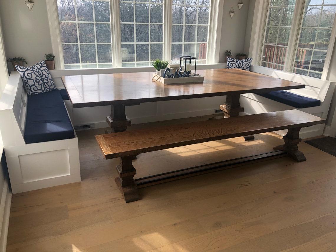 Amish Made Trestle Table Chunky Legs Handmade and Made to - Etsy