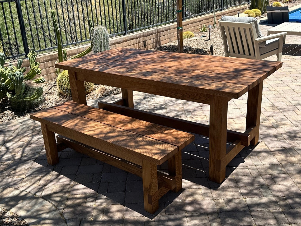 Amish Made Hardwood Outdoor Table: Solid Oak, Maple or Cherry - Etsy