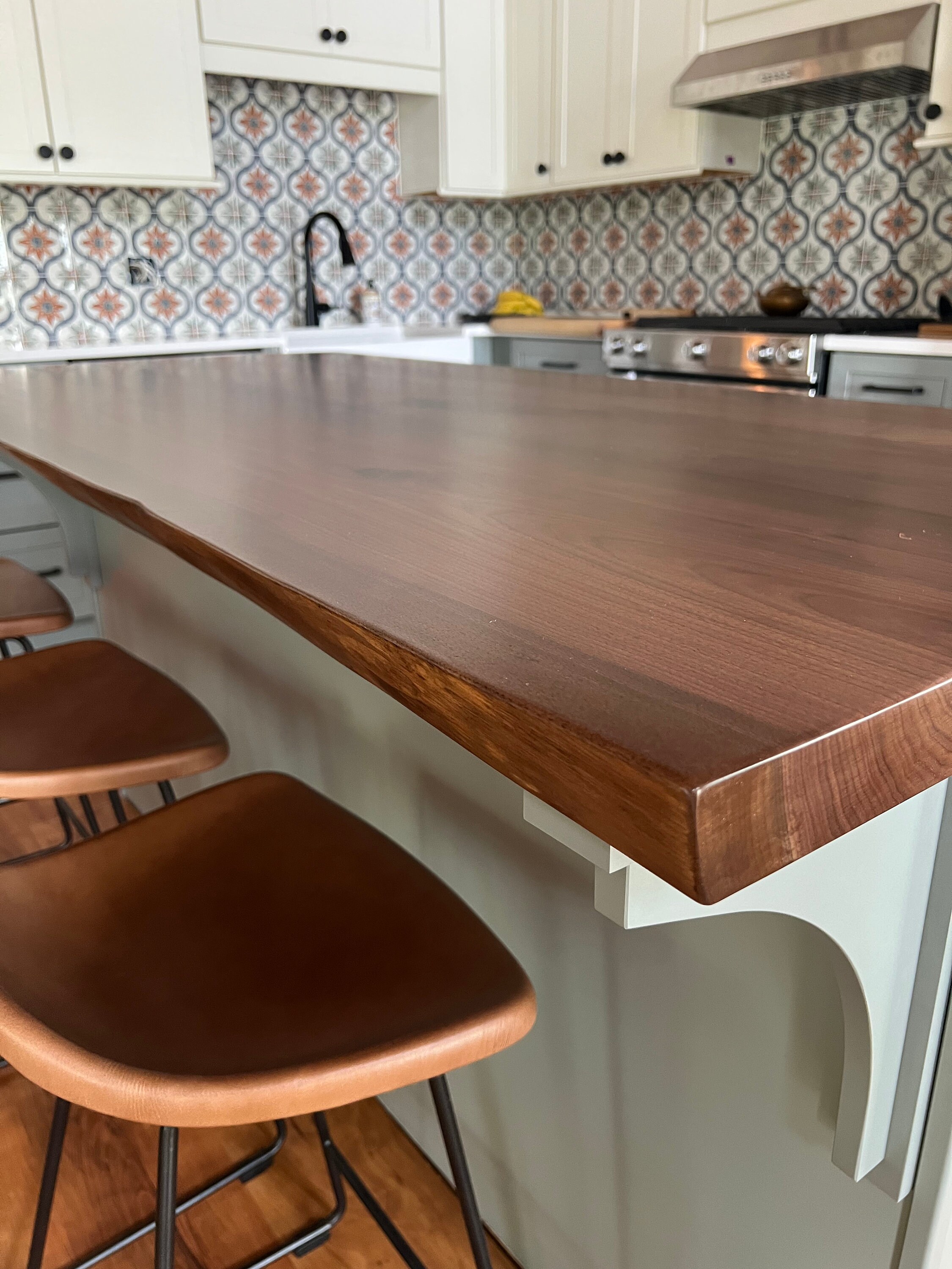 Live Edge Black Walnut Butcher Block Island Top: Custom Wood Bar Top - Etsy