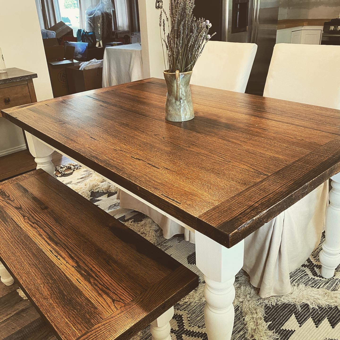 Farmhouse Kitchen Tables Customizable Amish Made Hardwood - Etsy