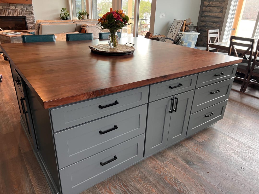 Amish Black Walnut Butcher Block Countertop: Custom Kitchen Island ...
