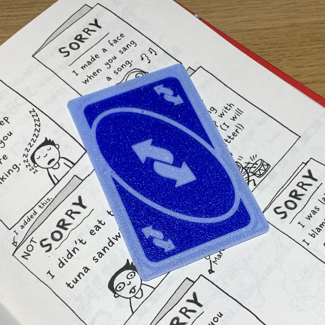 Uno Reverse Card Bookmark - 3D Printed Plastic - Gamer Kid Youtuber ...