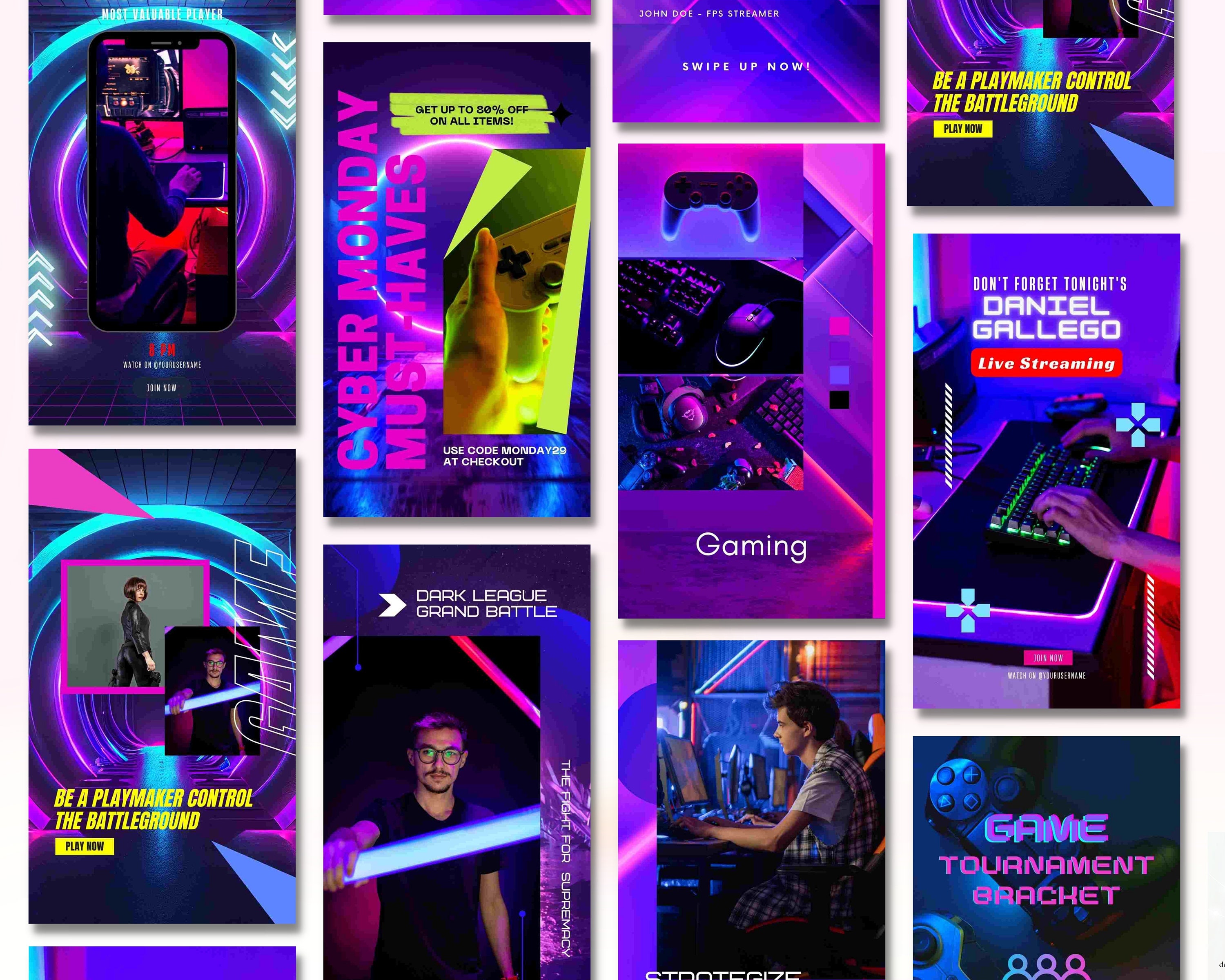 NEON Instagram Post Template, Neon IG Templates, Neon Feed Instagram ...