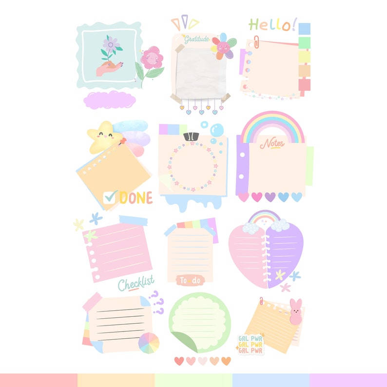 Cute Sticky Notes for Digital Planner, Digital Sticky Notes, Goodnotes ...