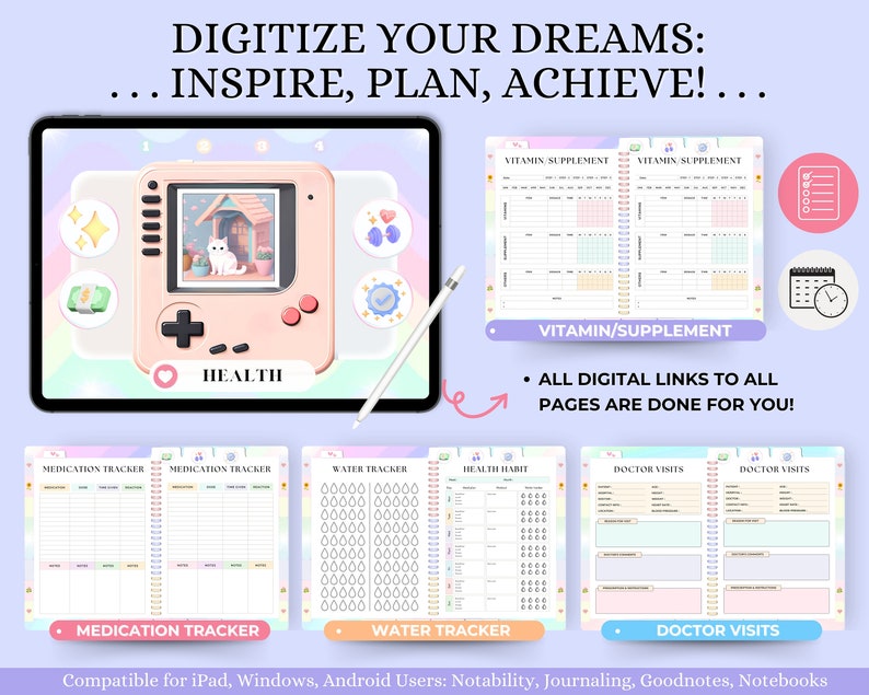 Digital Planner 2025, 2026, 2027, Undated, Goodnotes Planner, iPad ...