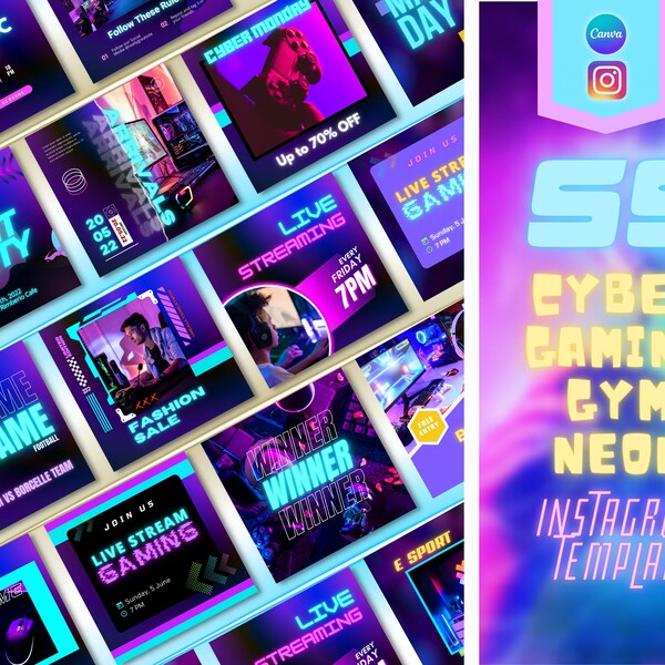 Neon Instagram Feed - Etsy