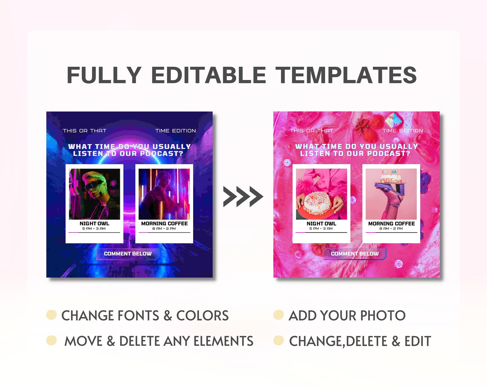 NEON Instagram Post Template, Neon IG Templates, Neon Feed Instagram ...