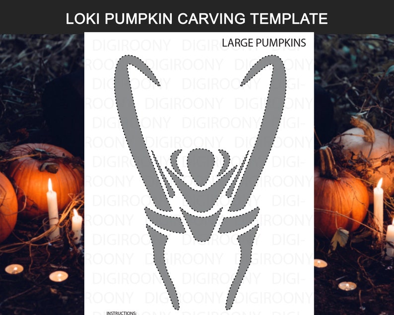 Loki Themed Pumpkin Template - Etsy