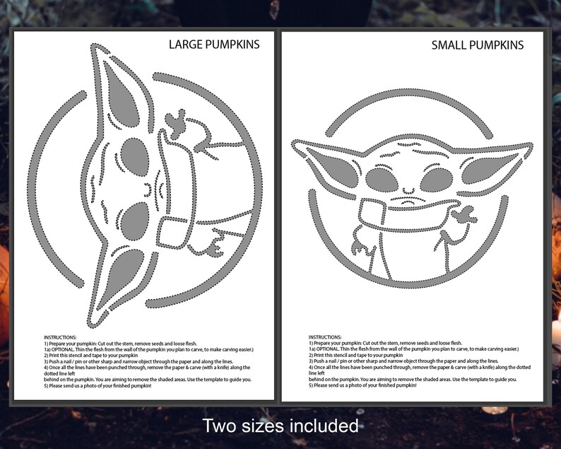 Grogu Pumpkin Template - Baby Yoda - Mandalorian - Etsy